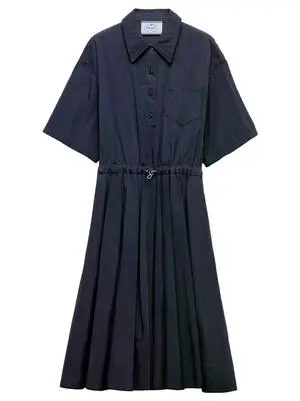 Prada Pongé Short-sleeve Midi Dress - Blue