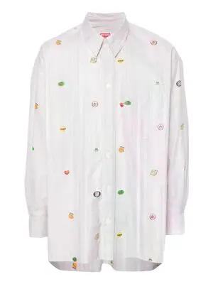 Kenzo Fruit Stickers Striped Shirt - Neutrals