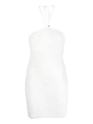 Elisabetta Franchi Rear-tie Ribbed-knit Skirt - White