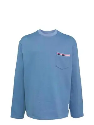 Thom Browne Cotton Crew-neck Sweatshirt - Blue