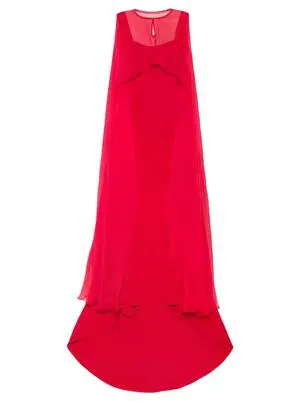 ATU BODY COUTURE Detachable-cape Maxi Dress - Red