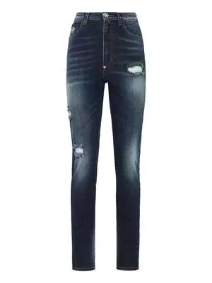 Philipp Plein Distressed-effect Skinny Jeans - Blue