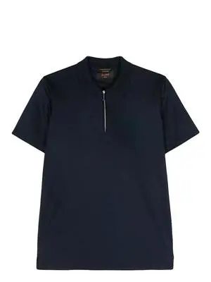 MOORER Jericho Cotton Polo Shirt - Blue