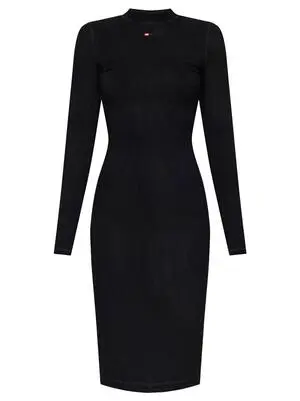 DIESEL® D-mokky-ls-microdiv Midi Dress - Black