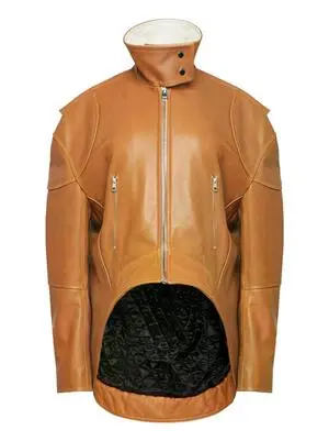 JW Anderson Curved Leather Jacket - Brown