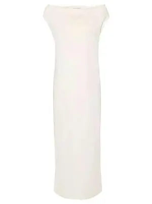 Loulou De Saison Martial Cotton Midi Dress - Neutrals