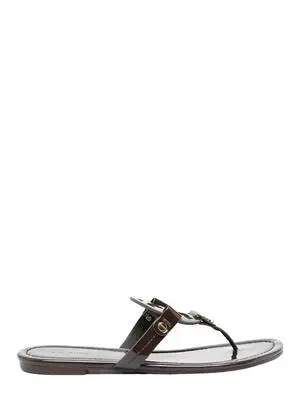 Tory Burch Miller Logo-plaque Leather Sandals - Brown