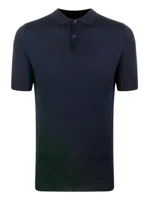 John Smedley Fine-knit Polo Shirt - Blue