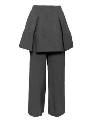ENFOLD Layered Wide-leg Trousers - Grey