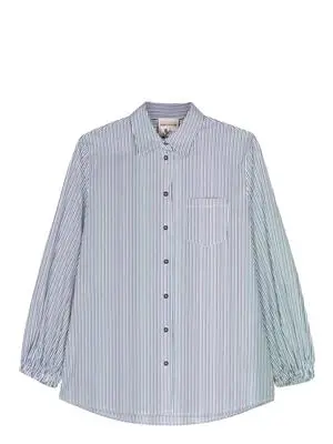 SEMICOUTURE Striped Poplin Shirt - Blue