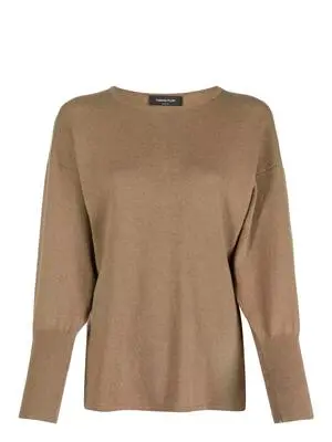 Fabiana Filippi Fitted-cuffs Sweater - Brown