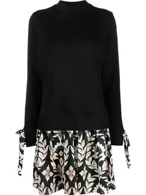 La DoubleJ Sporty Floral-print Minidress - Black