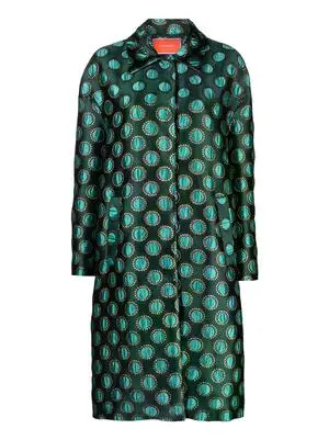 La DoubleJ Boxy Polka-dot Print Coat - Green