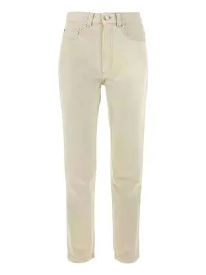 AMI Paris Logo Patch Straight Leg Jeans - Neutrals