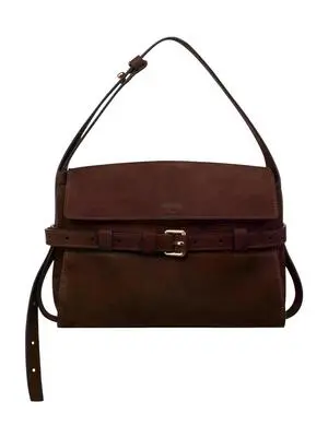 Moschino Tie Me Leather Shoulder Bag - Brown