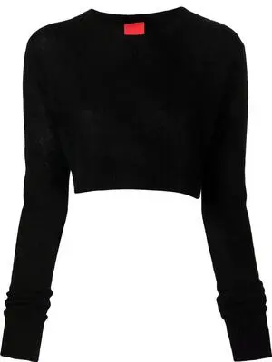 Cashmere In Love Como Cropped Cashmere Jumper - Black
