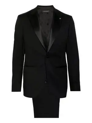 LUIGI BIANCHI MANTOVA Single-breasted Three-piece Suit - Black