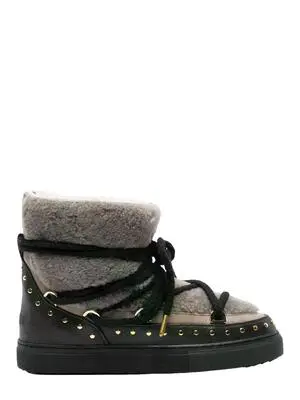 INUIKII Shearling Lace-Up Boots