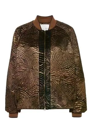 FORTE_FORTE Laminated-finish Bomber Jacket - Black