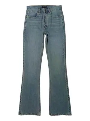 MAINLESS Cotton Jeans With Frayed Hem - Blue