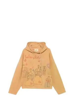 GLASS CYPRESS Motif-embroidered Hoodie - Brown