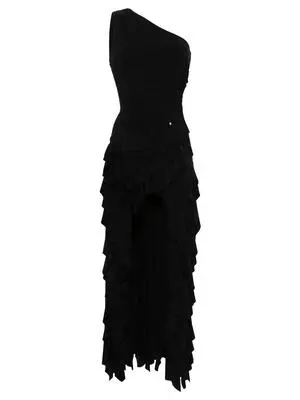 NISSA Ruffled Maxi Dress - Black