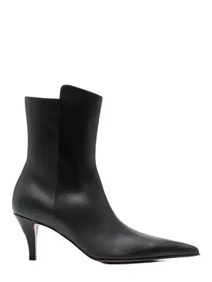 Alexander McQueen 80mm Leather Boots - Black