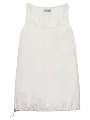 Prada Pongé Sleeveless Mini Dress - Neutrals