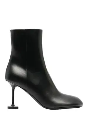 Balenciaga 90mm Leather Ankle Boots - Black