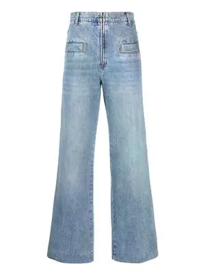 Sandro High-waisted Wide-leg Jeans - Blue