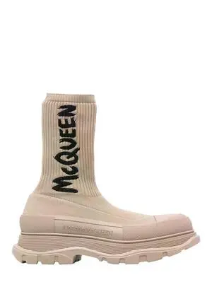 Alexander McQueen Tread Sock-Style Boots Neutrals