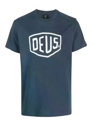 Deus Ex Machina Logo-print Cotton T-shirt - Blue