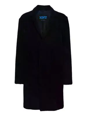 Kiton Single-breasted Fleece Coat - Blue