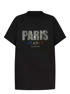 Balenciaga Logo-studded T-shirt - Black
