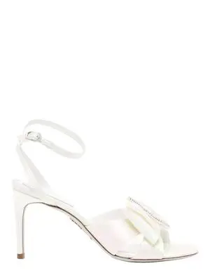 Rene Caovilla 80mm Bow-detail Leather Sandals - White