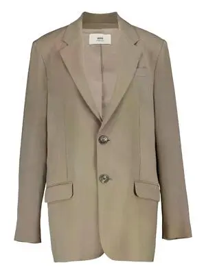 AMI Paris Single-breasted Twill Blazer - Neutrals