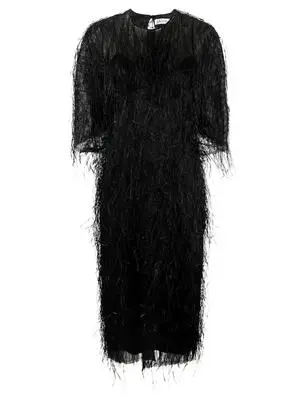 LANVIN Fringed Midi Dress - Black