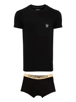 Emporio Armani Logo-patch T-shirt - Black