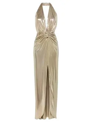 NISSA Lamé Maxi Dress - Gold
