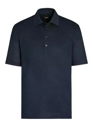 Zegna Linen Polo Shirt - Blue