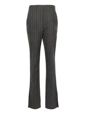 GENNY Pinstripe Wool Trousers - Grey