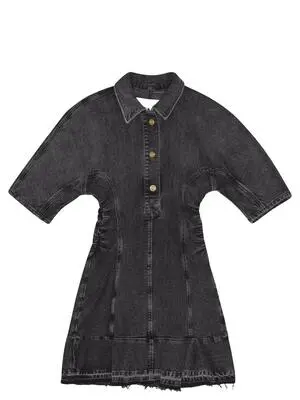GANNI Tint-edge Denim Mini Dress - Grey