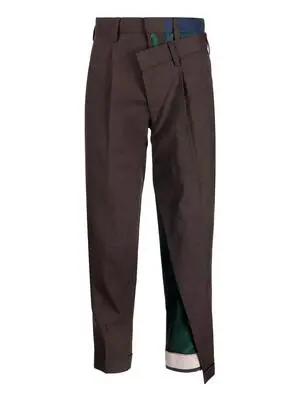 Kolor High-waisted Cropped Trousers - Brown