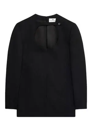 COURREGES Cut-out Virgin-wool Minidress - Black