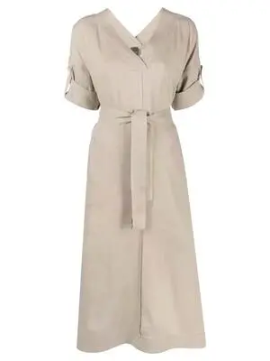 Lorena Antoniazzi Belted Midi Dress - Neutrals