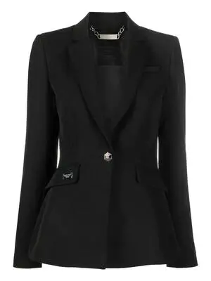 Philipp Plein Rhinestone-logo Single-breasted Blazer - Black
