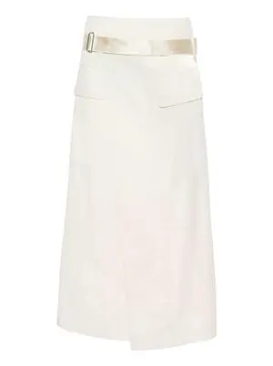 Helmut Lang Wrap Midi Skirt - Neutrals