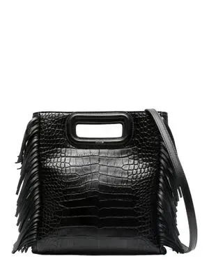 Maje M Bag With Fringed Sides - Black