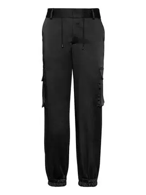 Philipp Plein Silk Cargo Trousers - Black