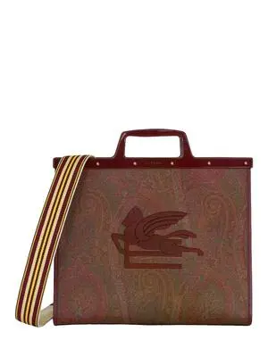 Etro Pegaso Motif Shopping Bag - Red